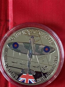 3 x spitfire £5 coins !x spitfire 50p coin 1x mosquito 50p coin legal ...